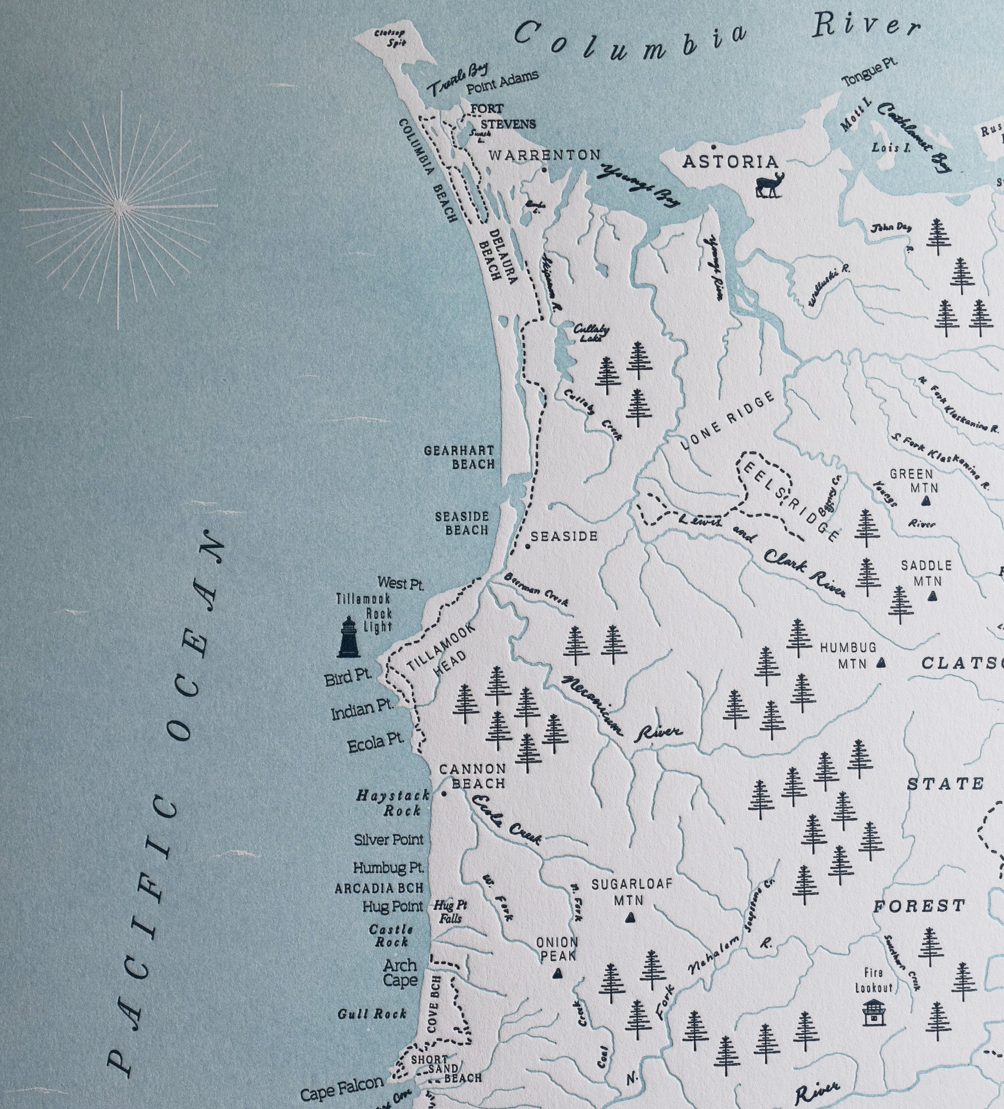 Oregon Coast Map, Columbia River to Tillamook Bay Map – Quail Lane Press