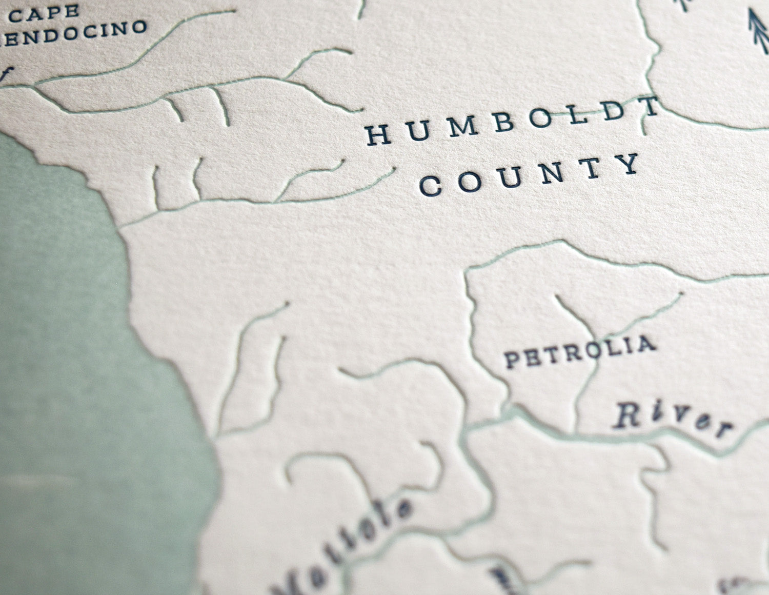 Lost Coast — Hand-Drawn Letterpress Map | Quail Lane Press