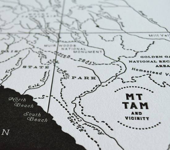 Mount Tamalpais — Letterpress Art Print | Quail Lane Press